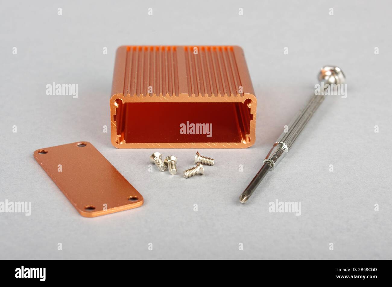 Orange aluminium enclosure for electronics projects and PCB shielding ...