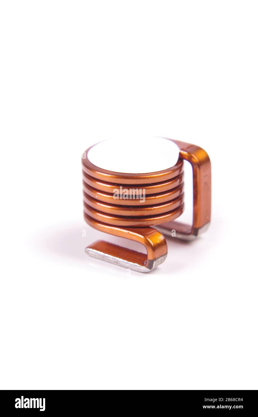 Power SMD air coil inductor for high power electronics isolated on the ...