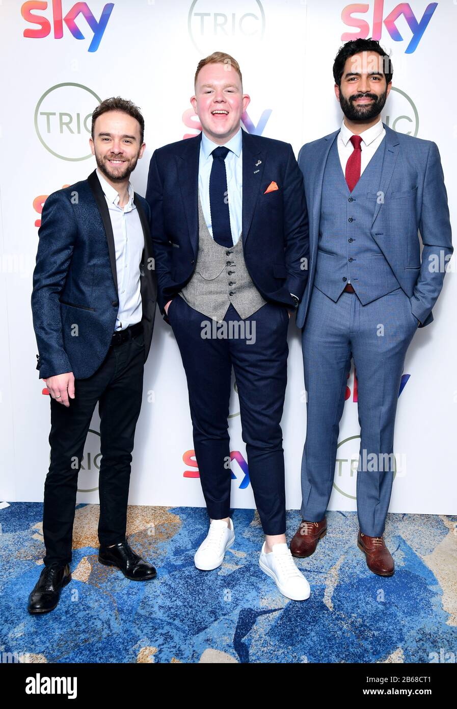 Jack P Shepherd (left), Colson Smith and Charlie De Melo attending the ...