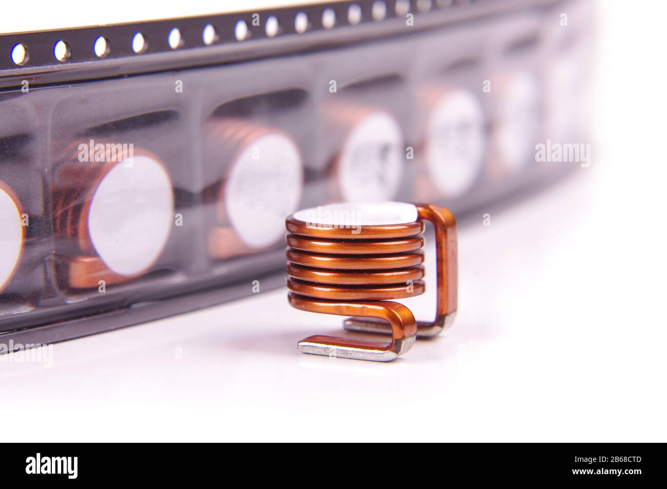 Power SMD air coil inductor for high power electronics isolated on the ...