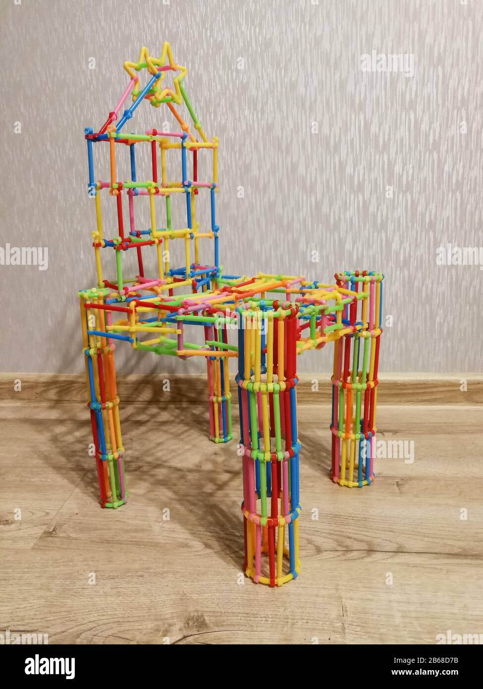 Creative design chair construct from plastic toy constructor Stock ...