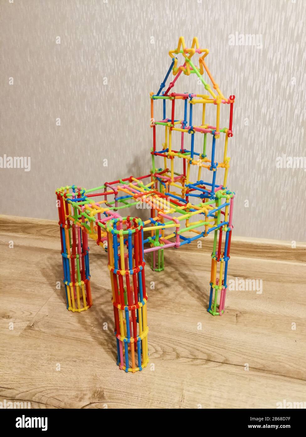 Creative design chair construct from plastic toy constructor Stock ...