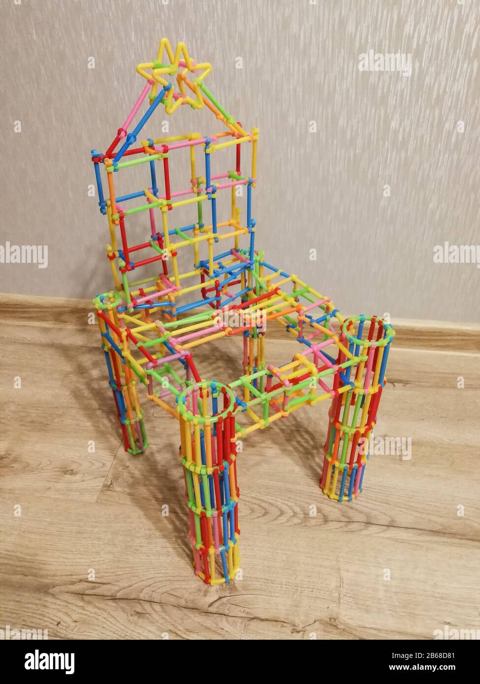 Creative design chair construct from plastic toy constructor Stock ...