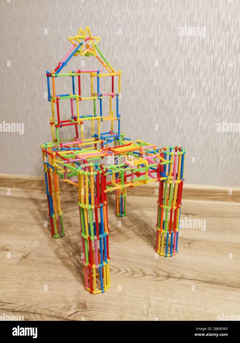 Creative design chair construct from plastic toy constructor Stock ...