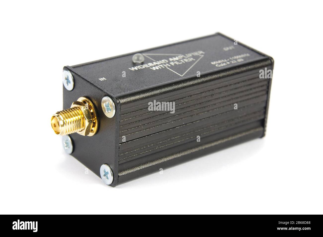 RF and microwave wideband signal amplifier isolated on the white ...