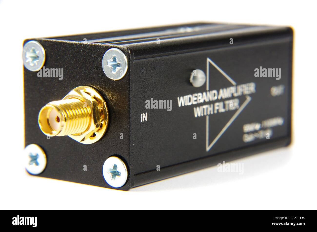 RF and microwave wideband signal amplifier isolated on the white ...