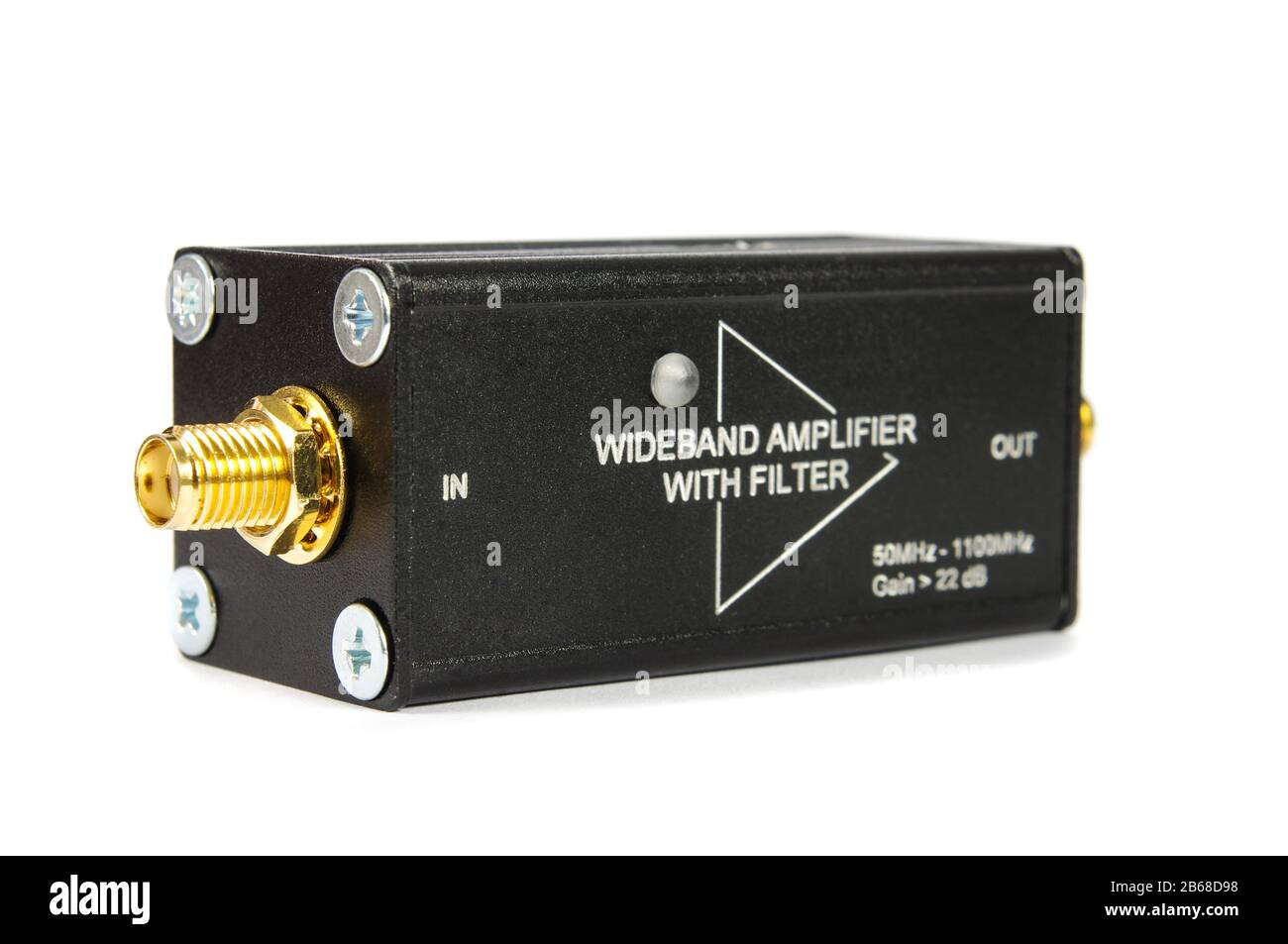 RF and microwave wideband signal amplifier isolated on the white ...