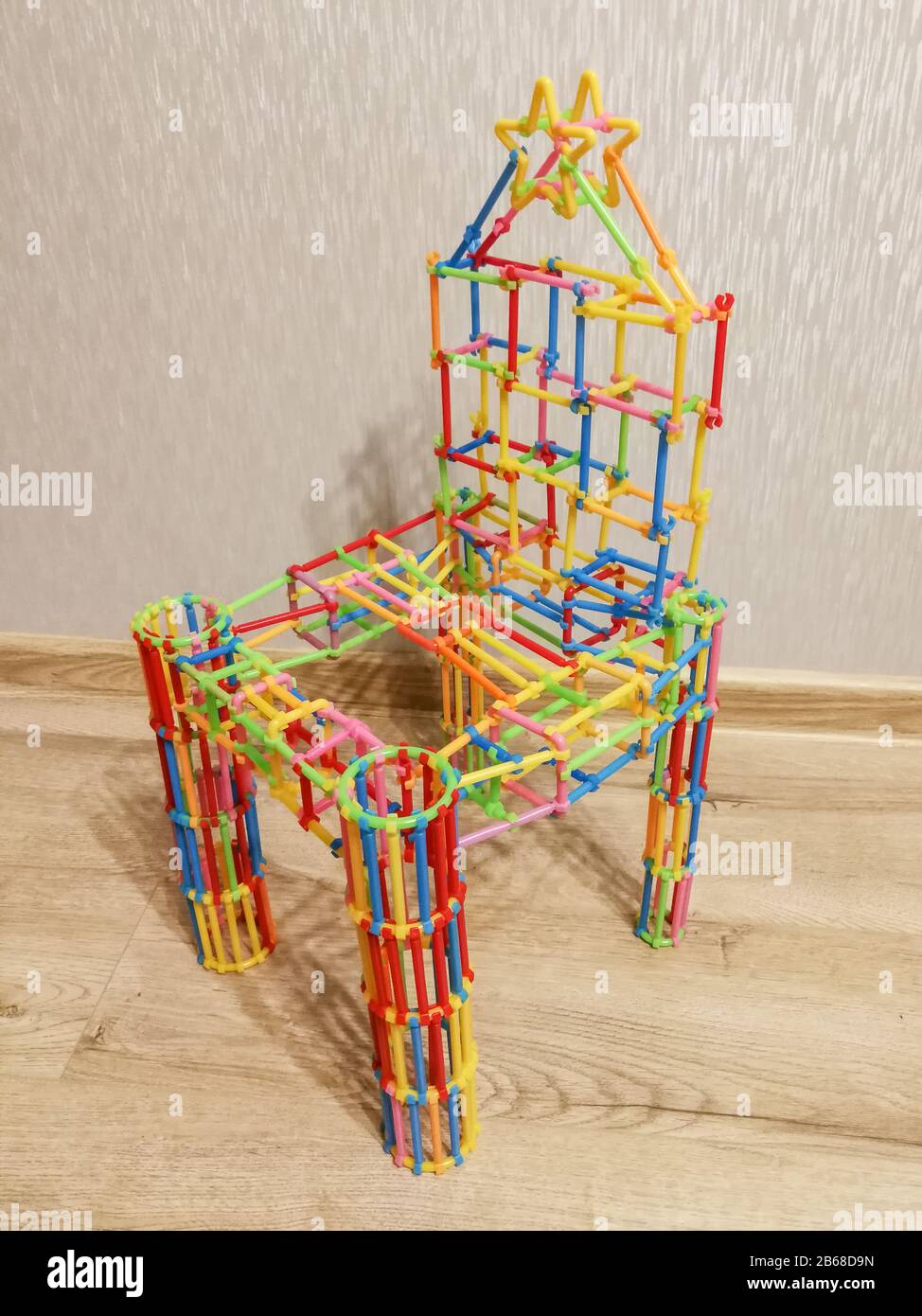 Creative design chair construct from plastic toy constructor Stock ...