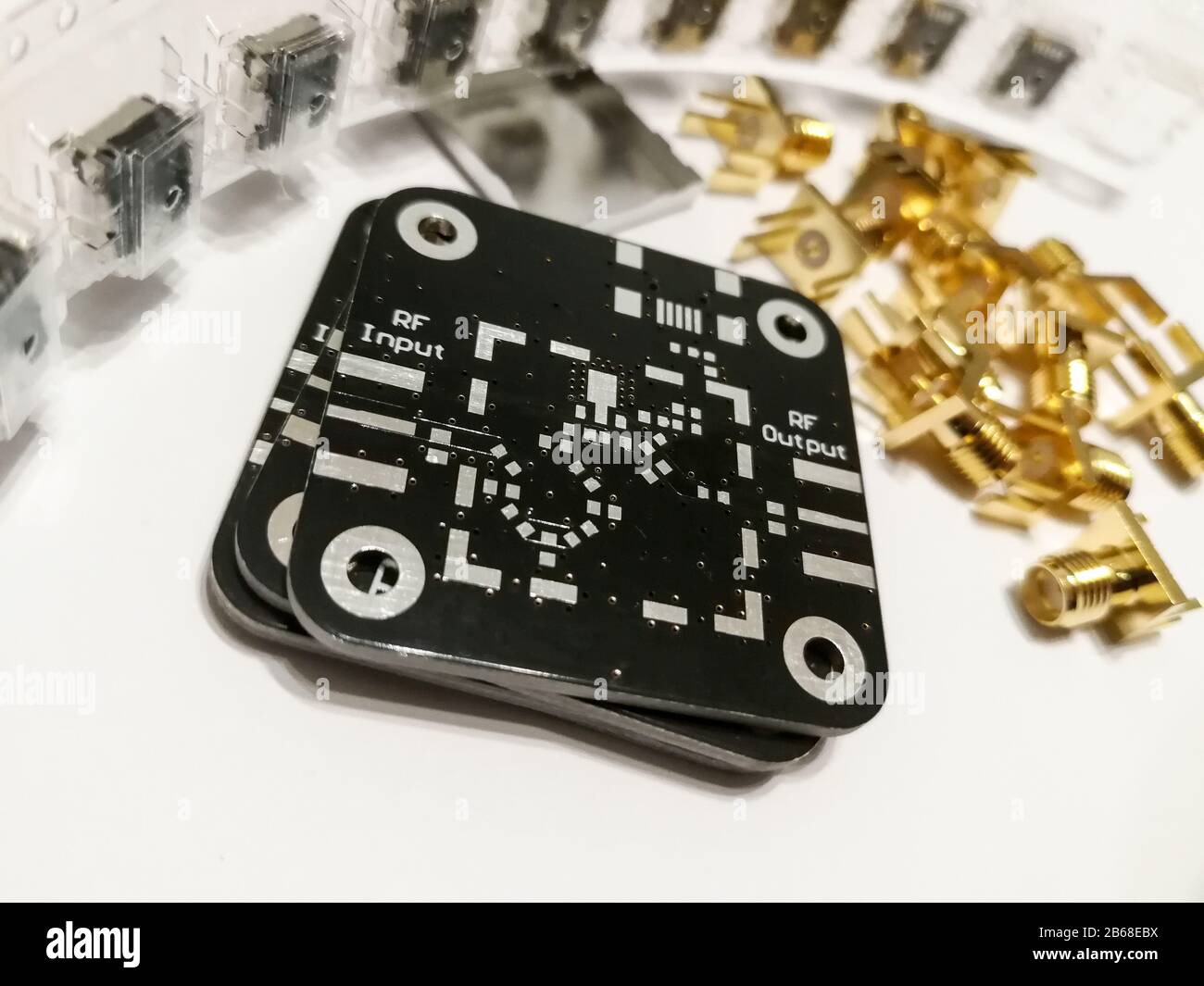 Unassembled radio frequency electronics printed circuit board Stock ...