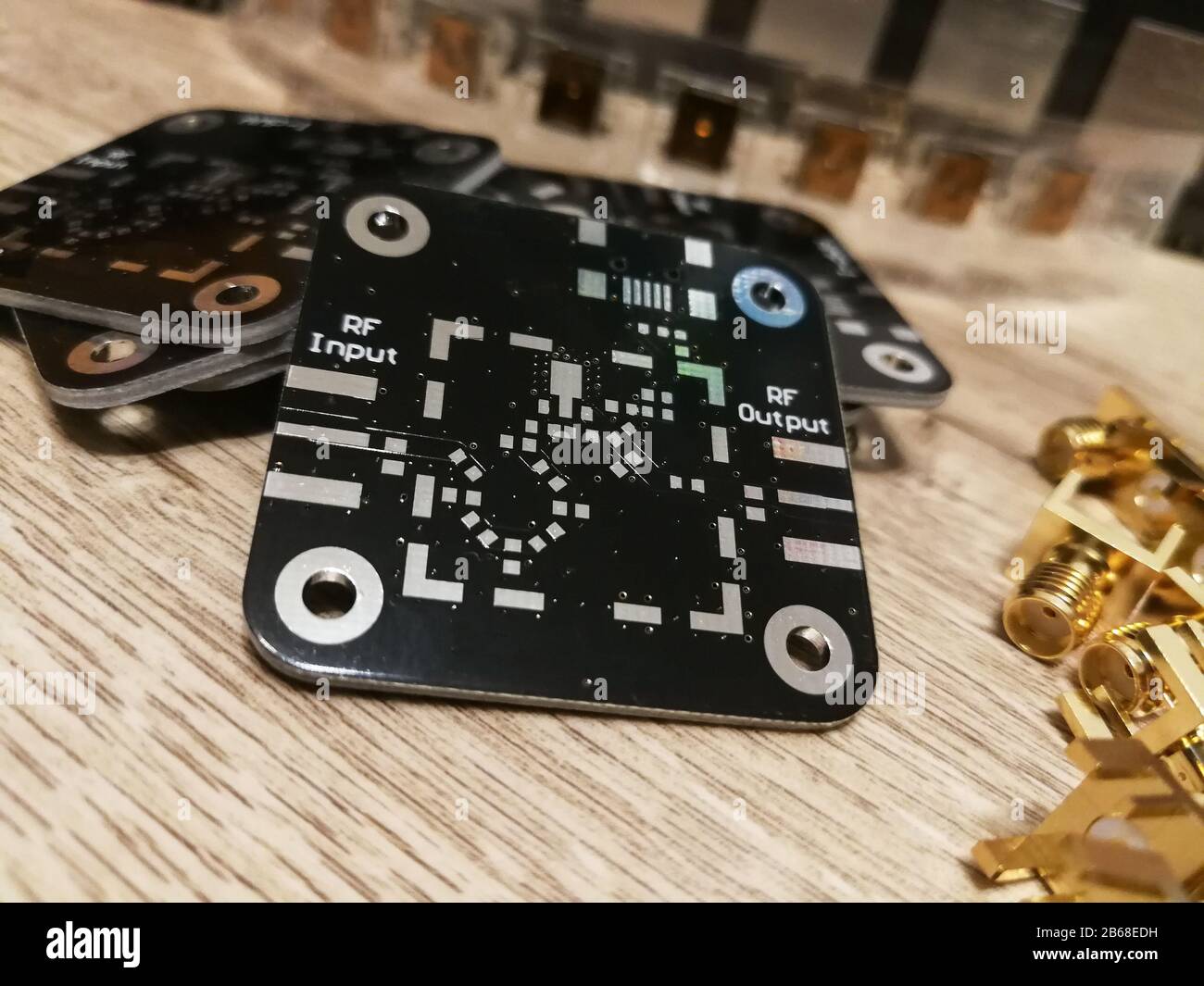 Unassembled radio frequency electronics printed circuit board Stock ...