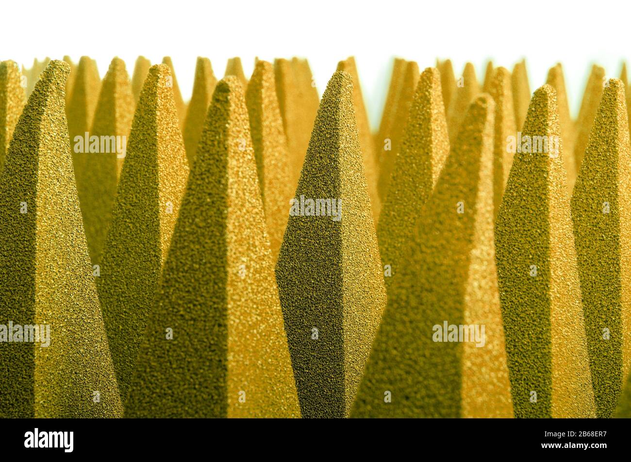 Soft hybrid pyramidal microwave and radio frequency absorbers close up ...