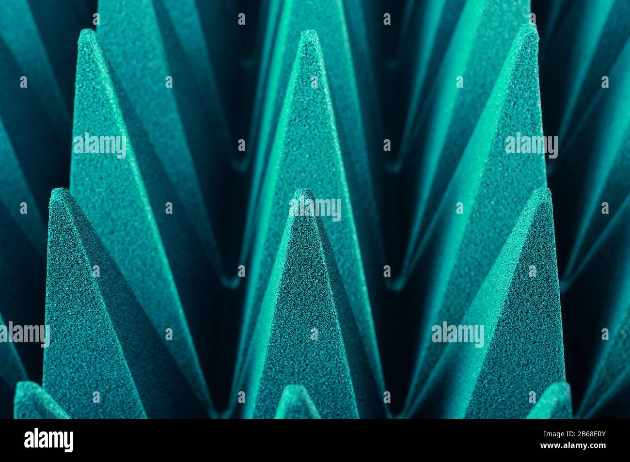 Soft hybrid pyramidal microwave and radio frequency absorbers close up ...