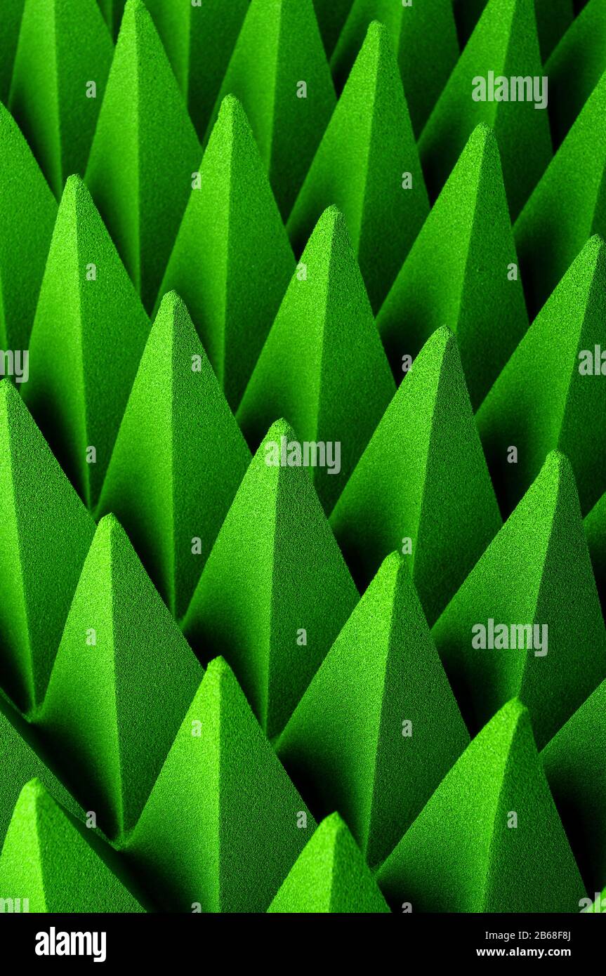 Soft hybrid pyramidal microwave and radio frequency absorbers close up ...