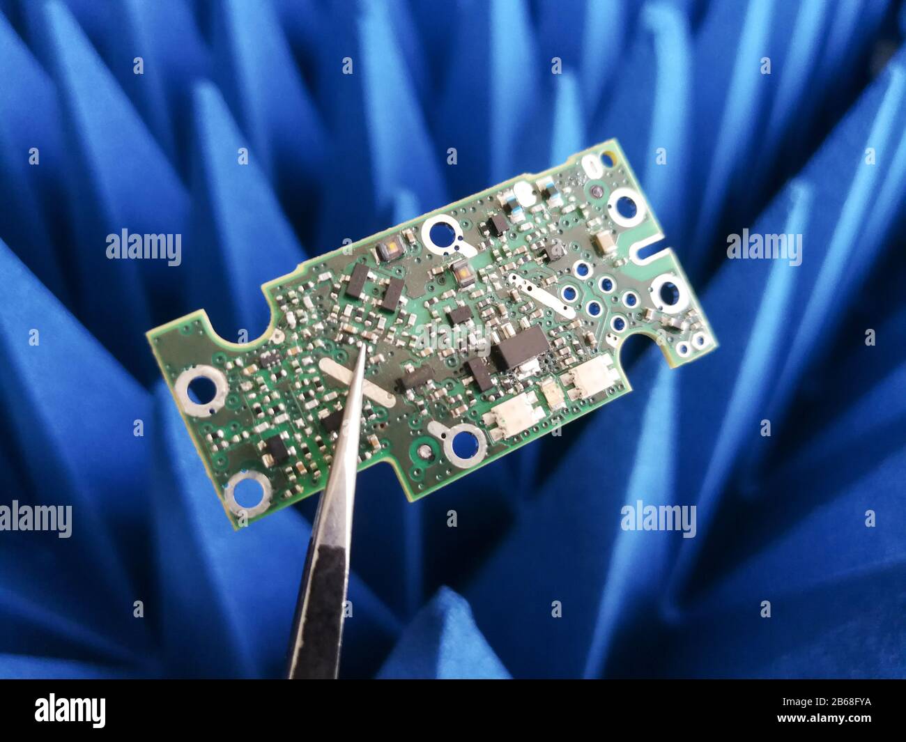 Electronics Printed Circuit Borad in front of Electromagnetic ...