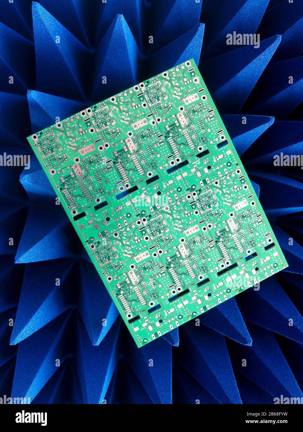 Electronics Printed Circuit Borad in front of Electromagnetic ...