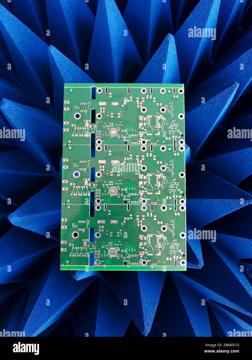 Electronics Printed Circuit Borad in front of Electromagnetic ...