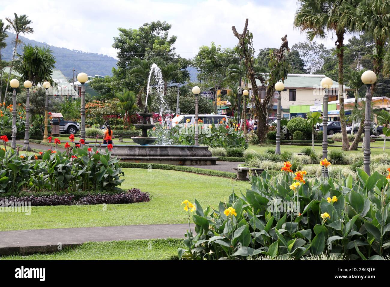 This square is the center of this small Costa Rican village Stock Photo ...