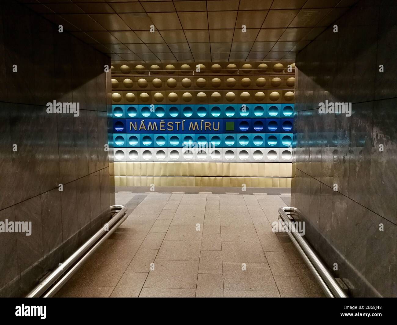 Interior of Metro underground station in Prague, Czech Republic Stock ...