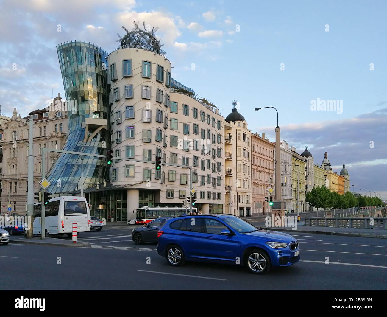 Modern architecture Dancing house building in Prague, Czech Republic ...
