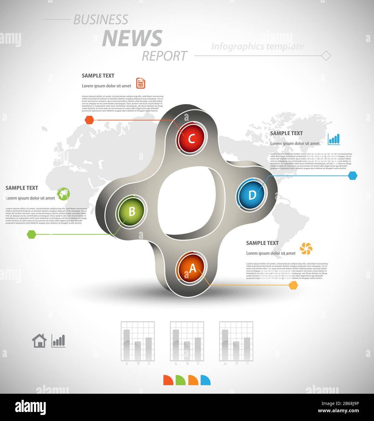 Business infographic template for interactive data communication Stock ...