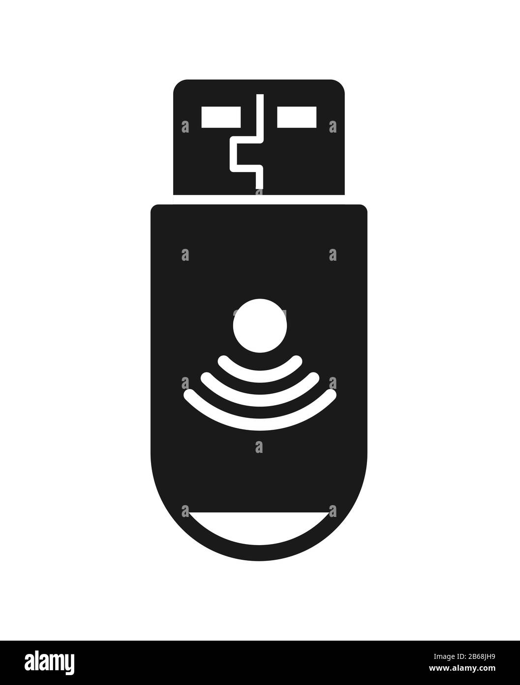 USB flash drive with Wifi. Simple flat design for sites and ...