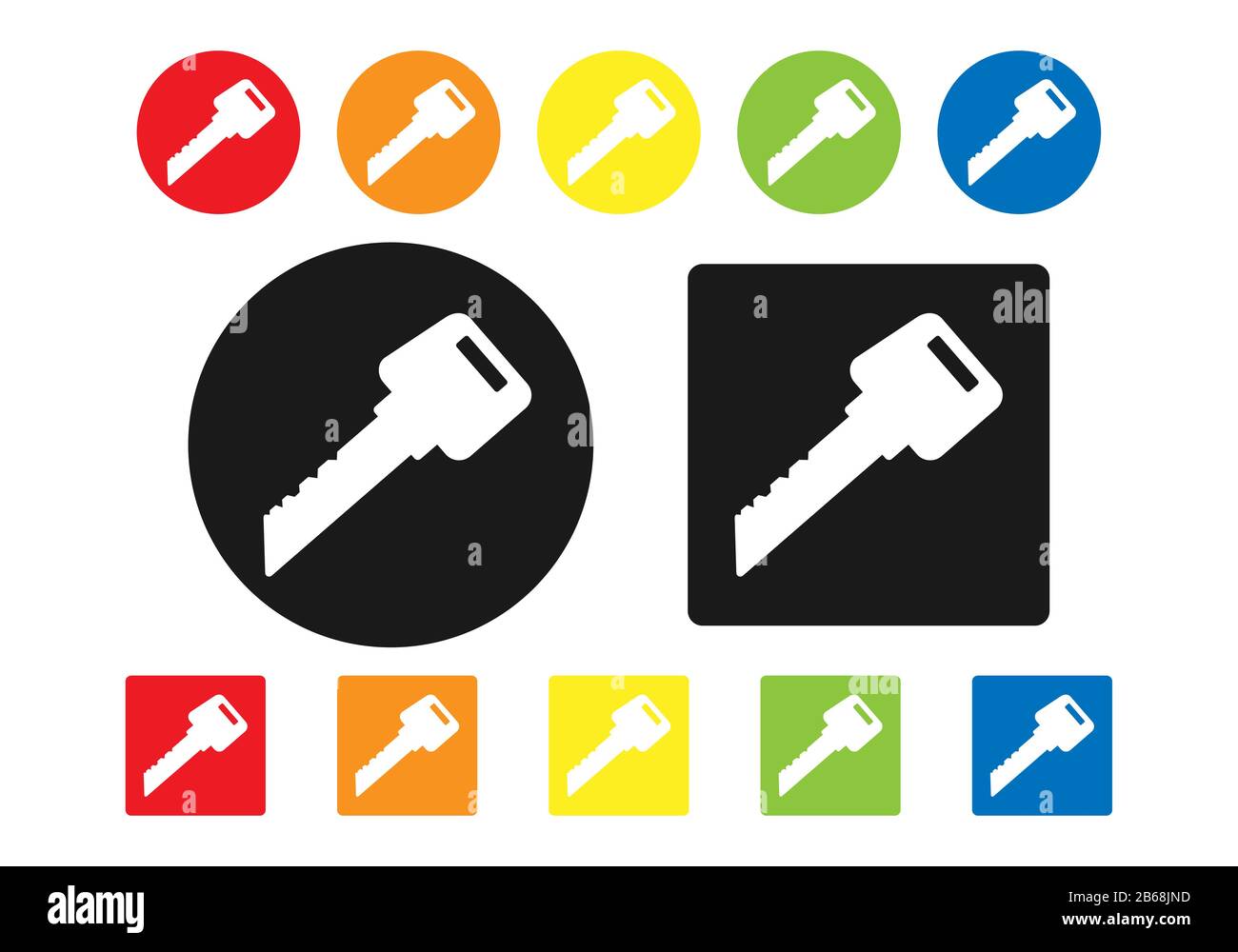 Set of colored key icons. Simple flat design Stock Vector Image & Art ...