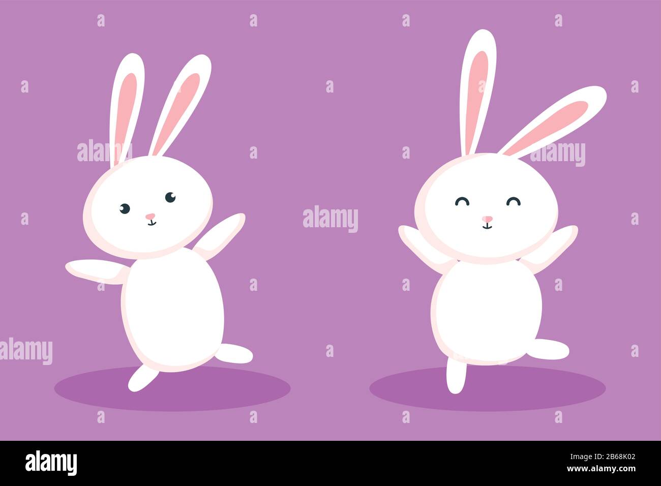 cute rabbits animals jumping icons Stock Vector Image & Art - Alamy