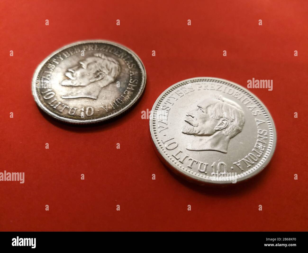 Lithuanian 10 Litas collection coin original and chinese replica Stock ...