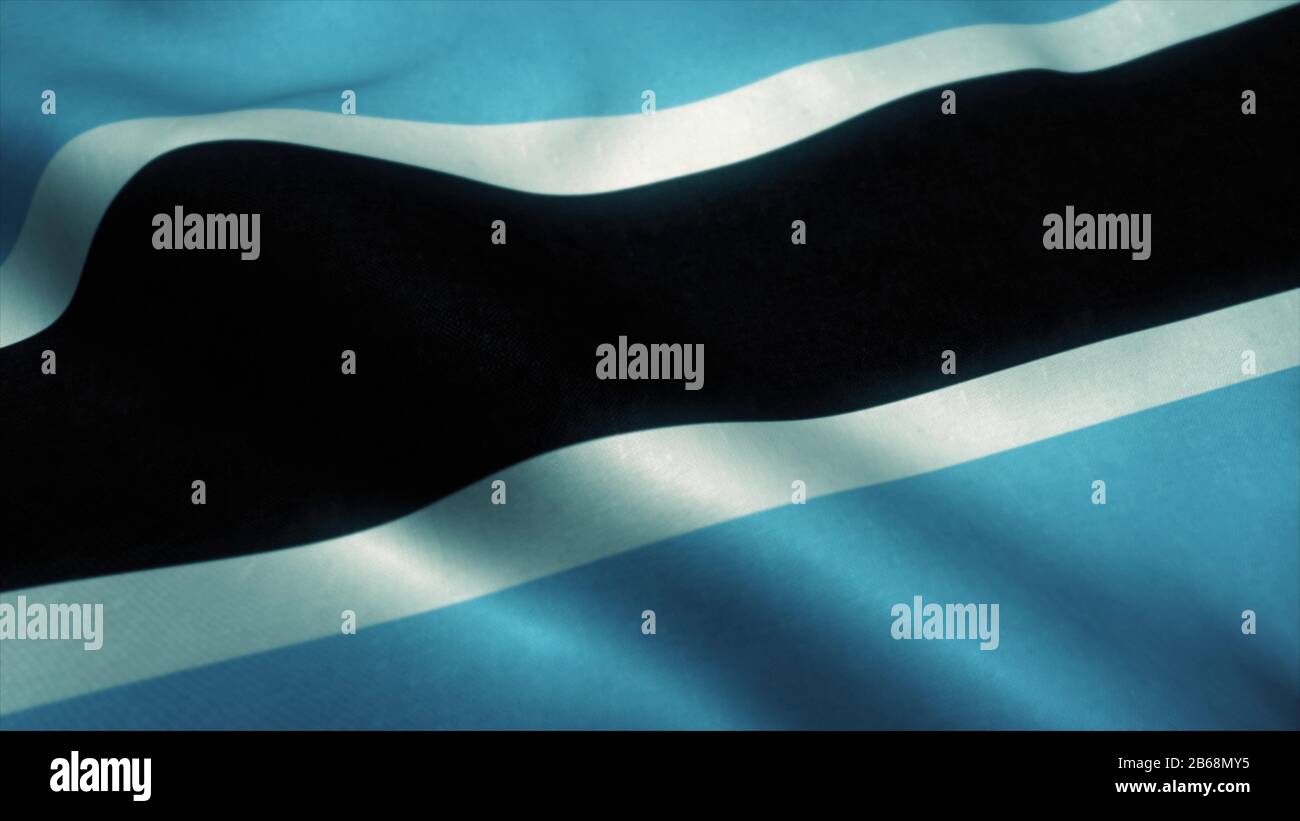 Botswana flag waving in the wind. National flag of Botswana. Sign of ...