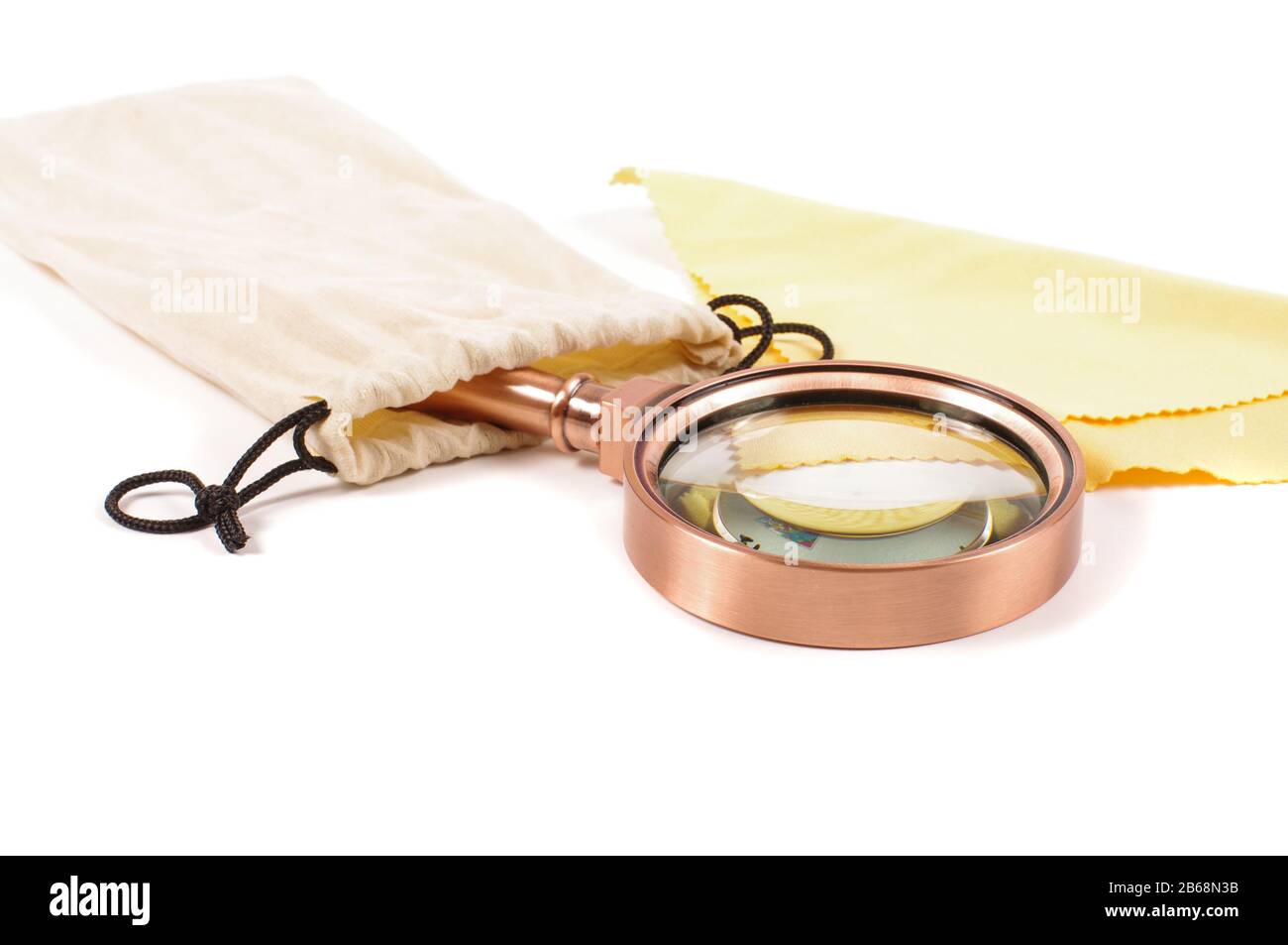 Professional old style magnifying glass loupe lens for inspection Stock ...