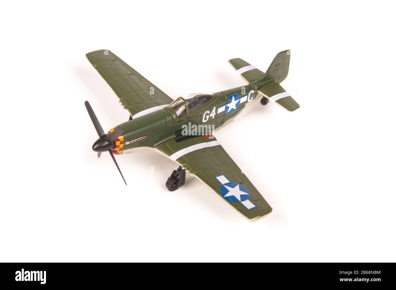 Old World War II model plane isolated on the white background Stock ...