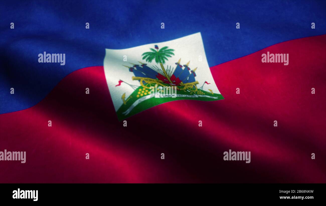 Haiti flag waving in the wind. National flag of Haiti. Sign of Haiti ...