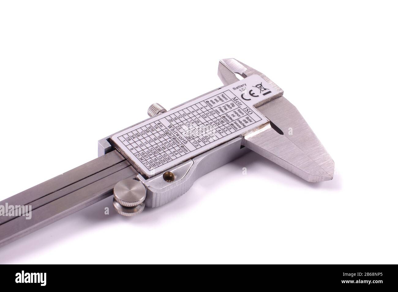 Precise measurement tool stainless steel caliper isolated Stock Photo ...