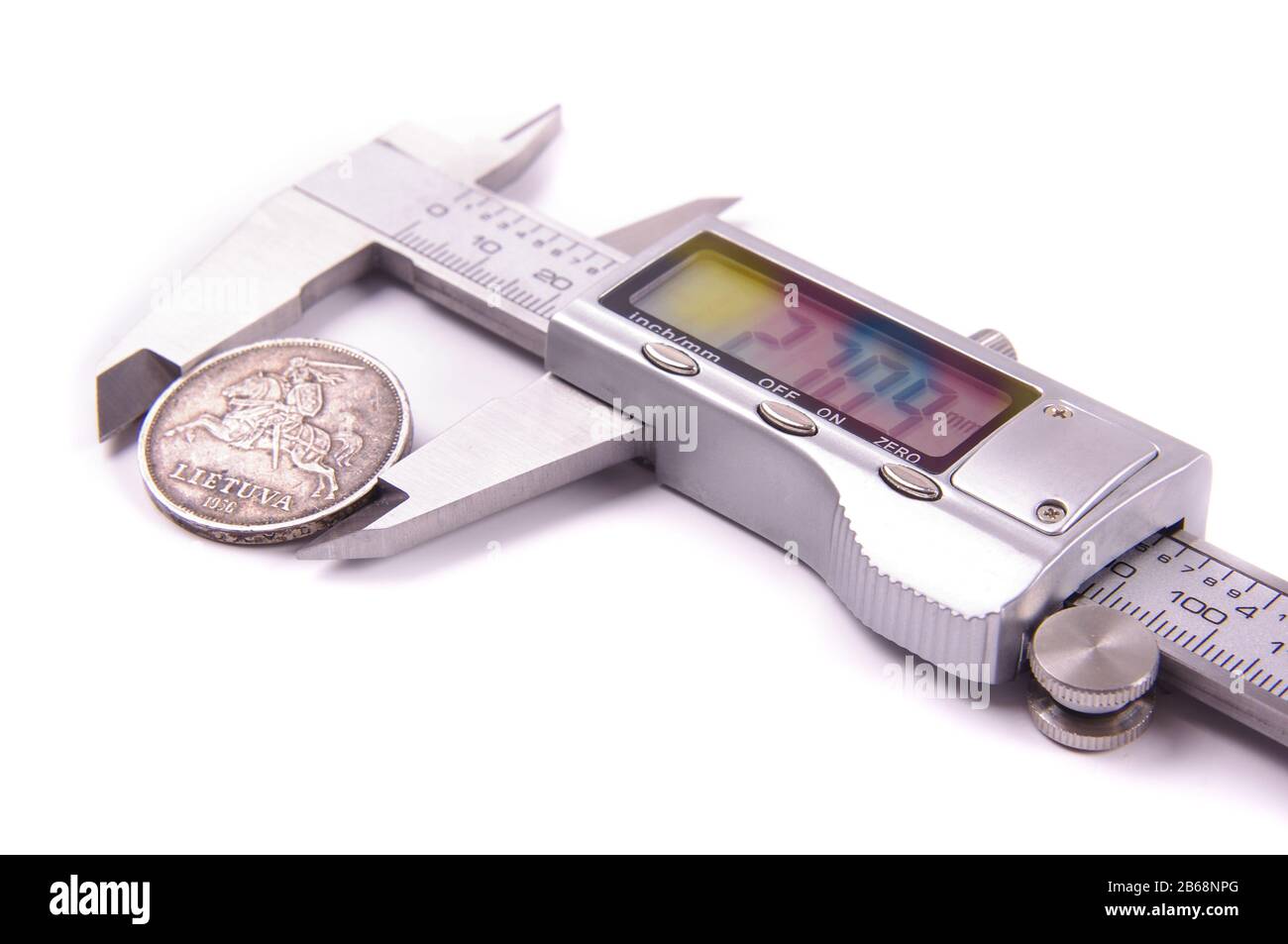 Precise measurement tool stainless steel caliper isolated Stock Photo ...