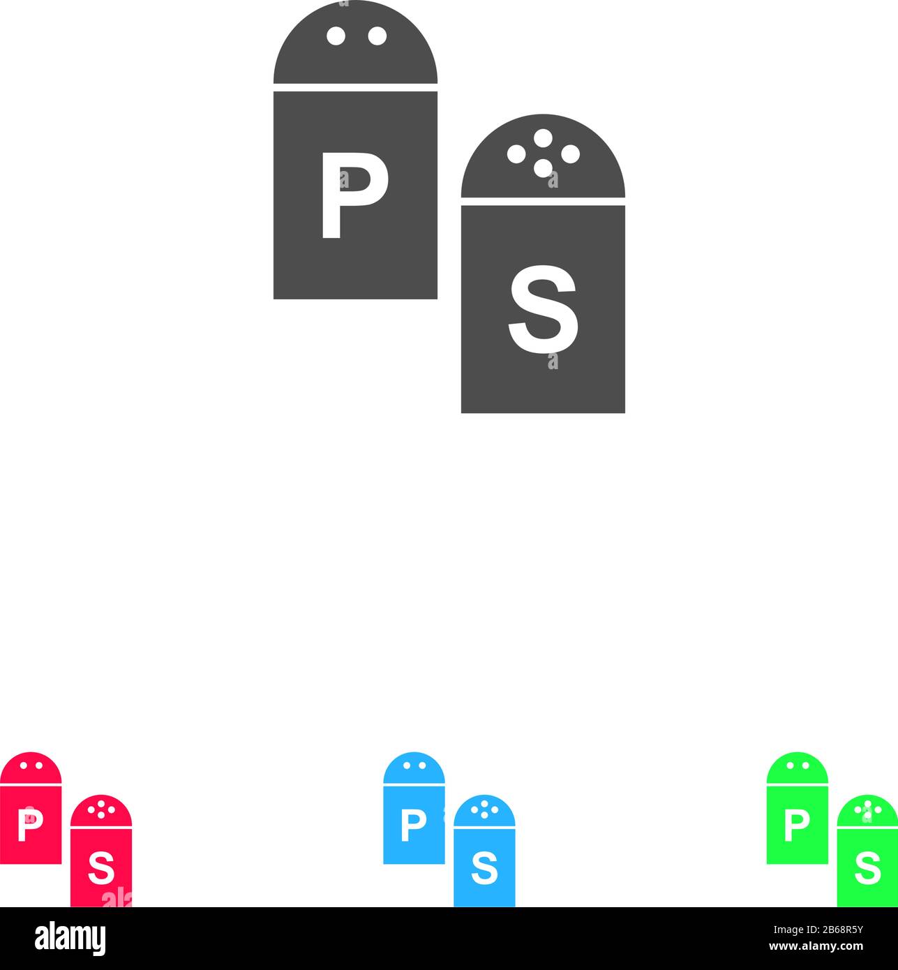 Salt and pepper icon flat. Color pictogram on white background. Vector ...