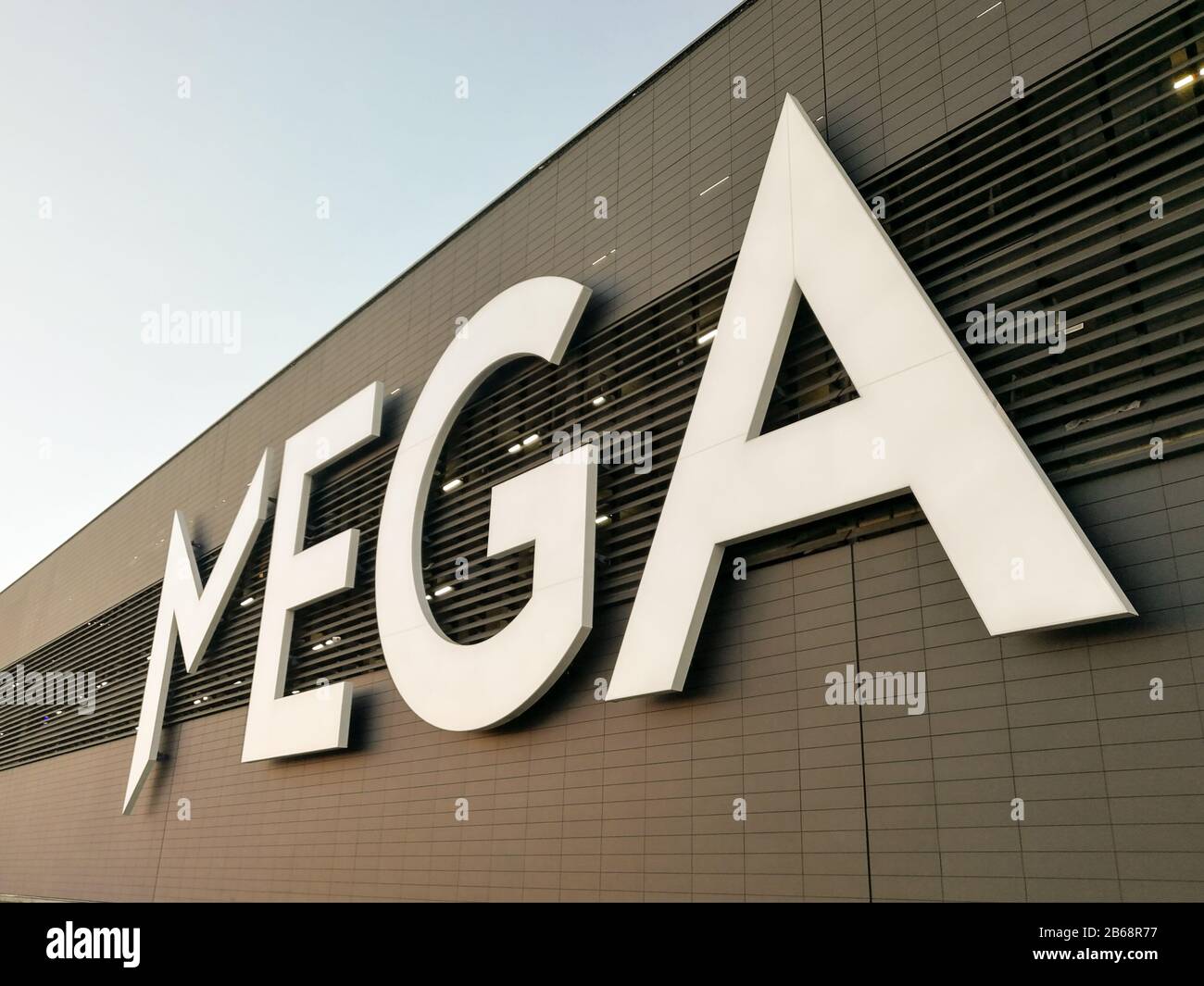 KAUNAS,LITHUANIA - OCTOBER 21, 2018: Mega big supermarket in Lithuania ...