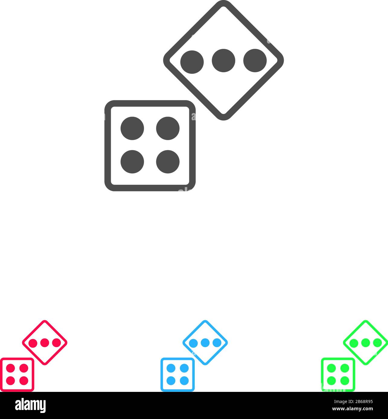 Two Dices icon flat. Color pictogram on white background. Vector ...