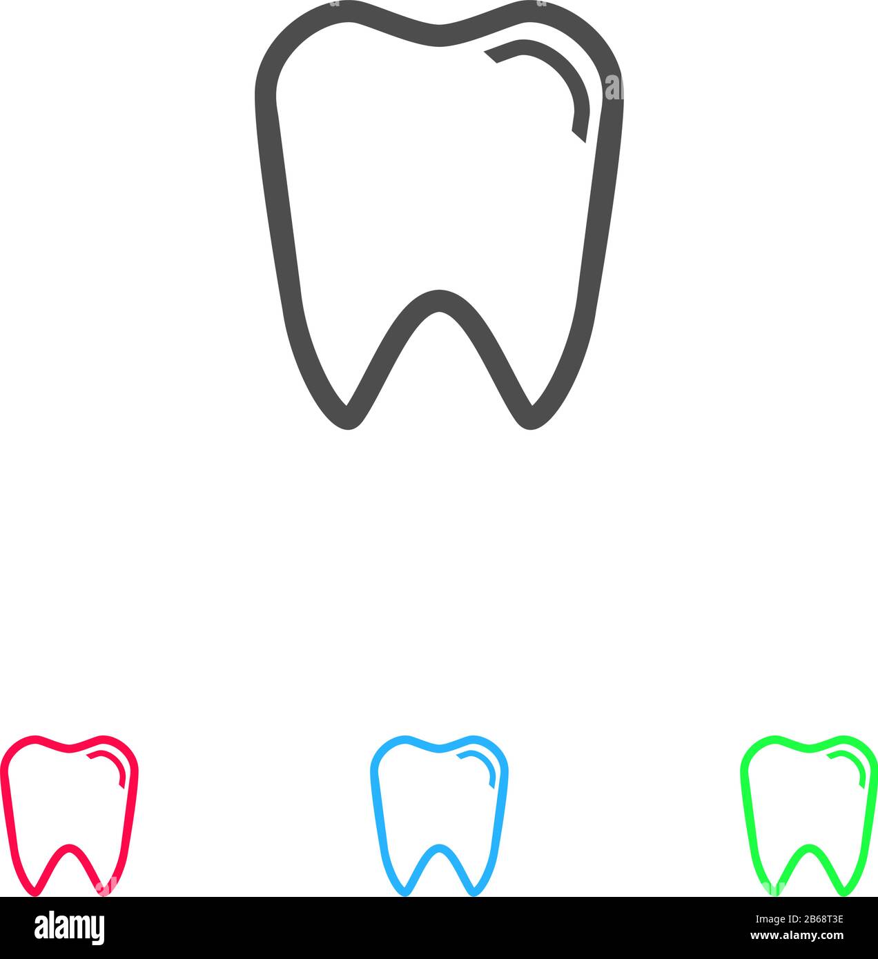 Tooth icon flat. Color pictogram on white background. Vector ...