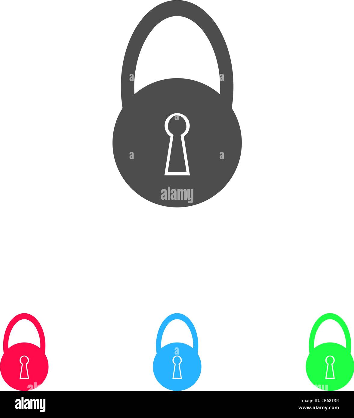 Lock icon flat. Color pictogram on white background. Vector ...