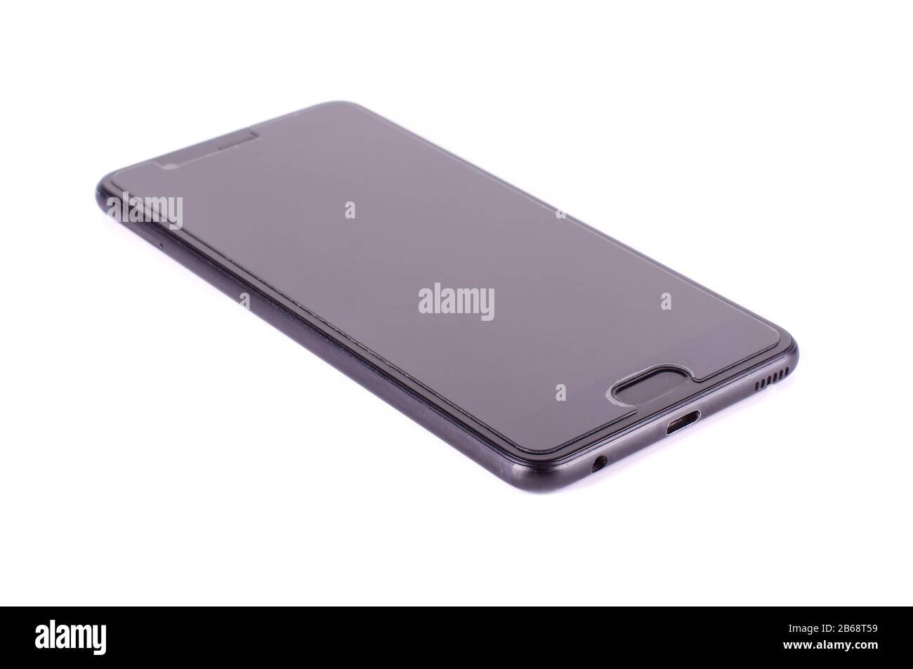 Smartphone or cell phone with big screen isolated on the white ...