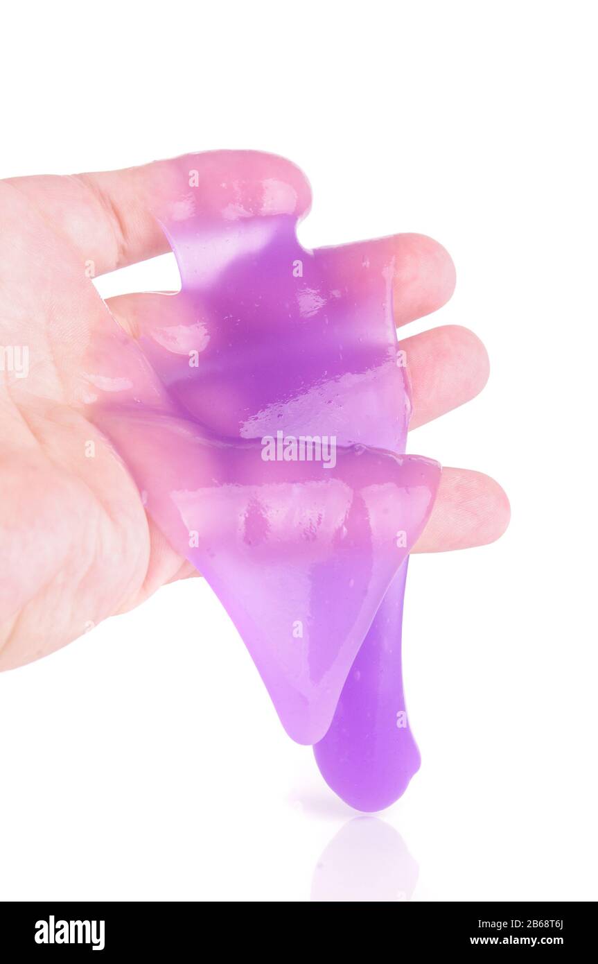 Modern fluffy sticky material called slime Stock Photo - Alamy