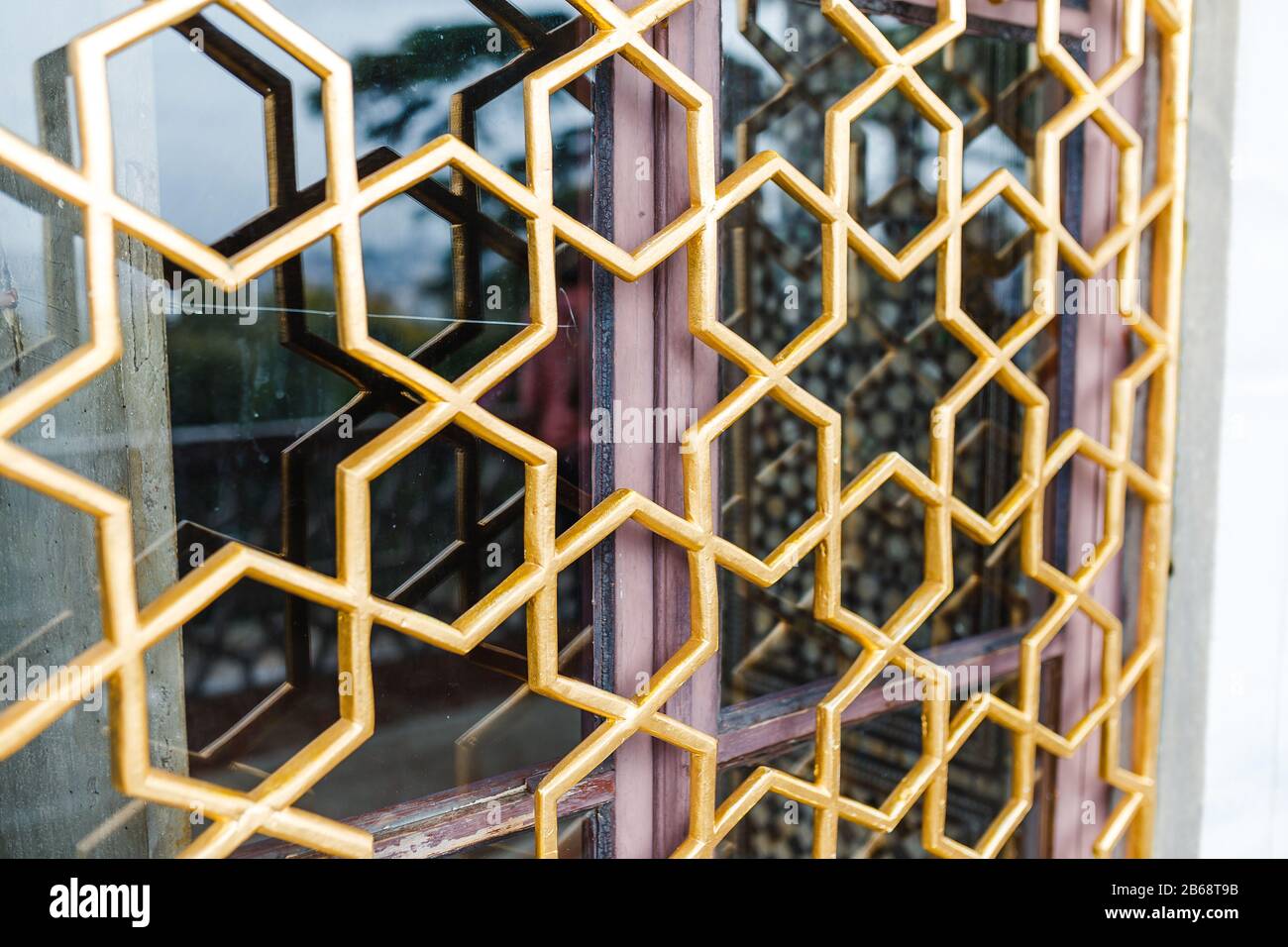 Beautiful carved window grill Stock Photo - Alamy