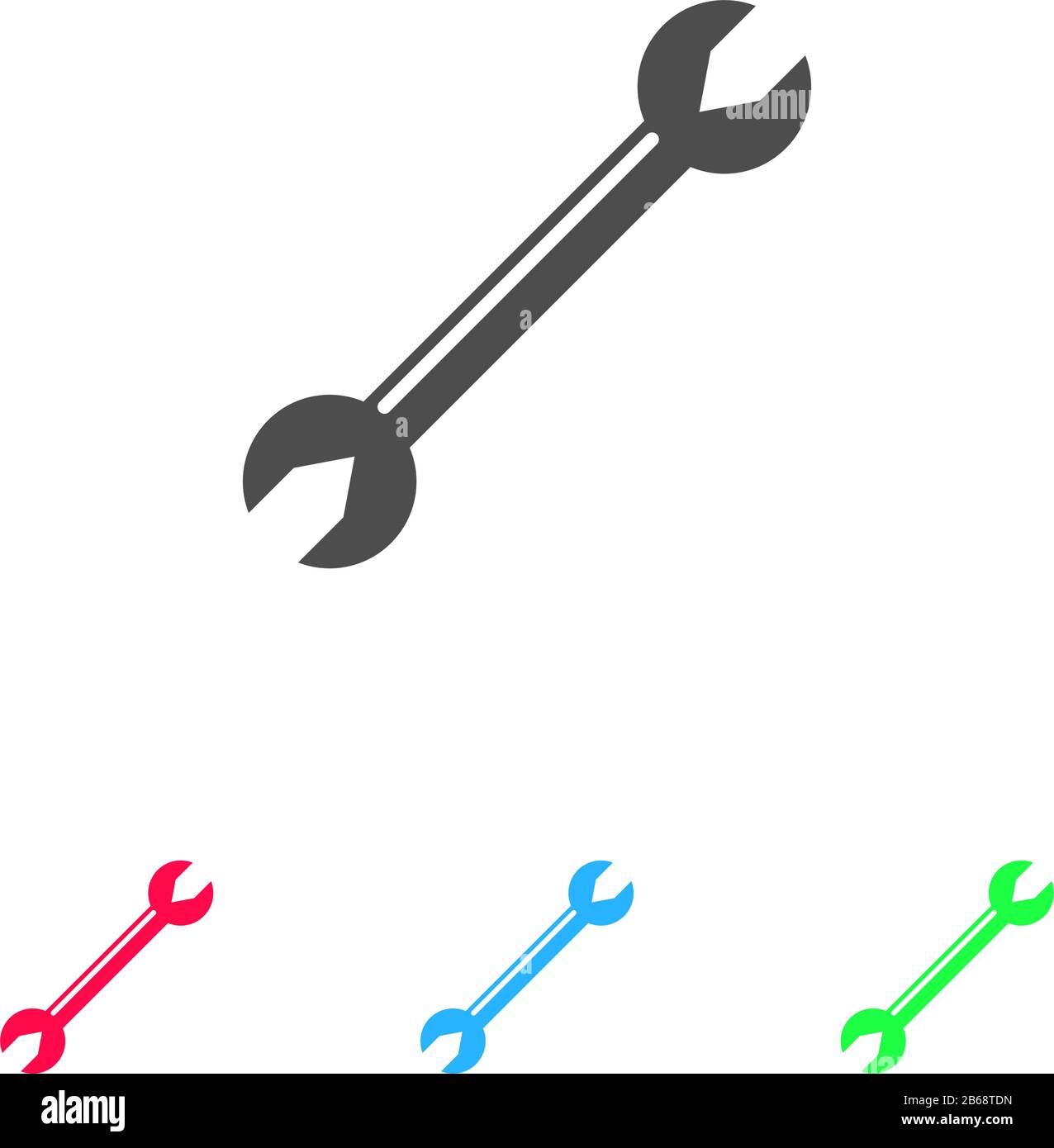 Wrench icon flat. Color pictogram on white background. Vector ...