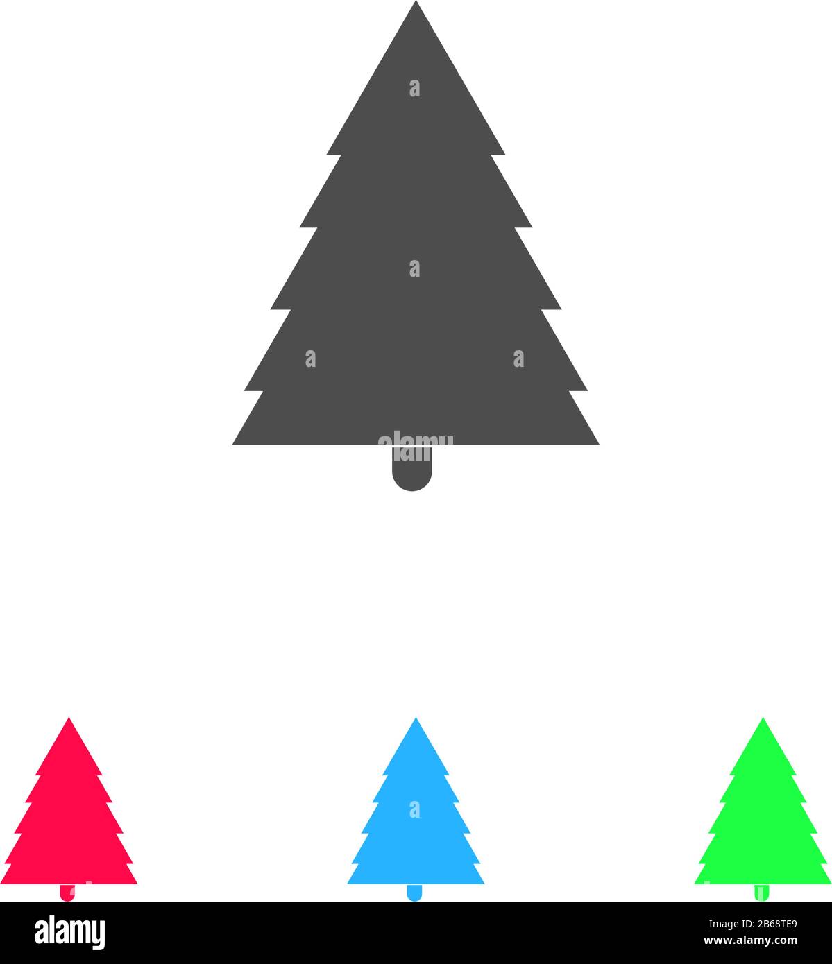 Spruce christmas tree icon flat. Color pictogram on white background ...