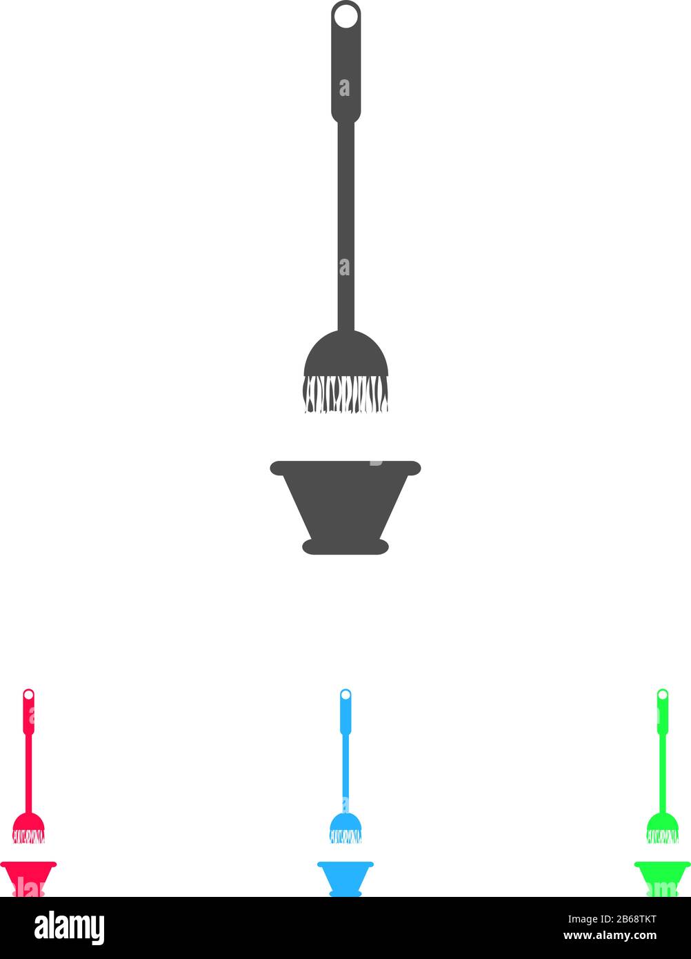 Mop and bucket icon flat. Color pictogram on white background. Vector ...