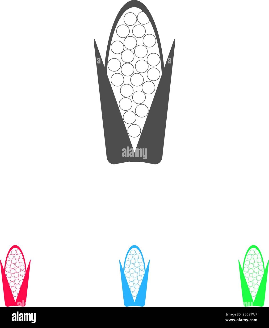 Corn icon flat. Color pictogram on white background. Vector ...