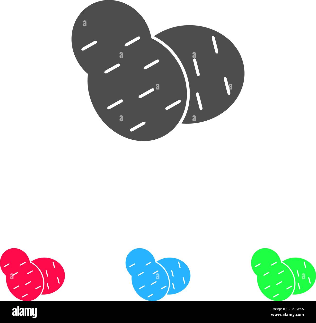 Potato icon flat. Color pictogram on white background. Vector ...