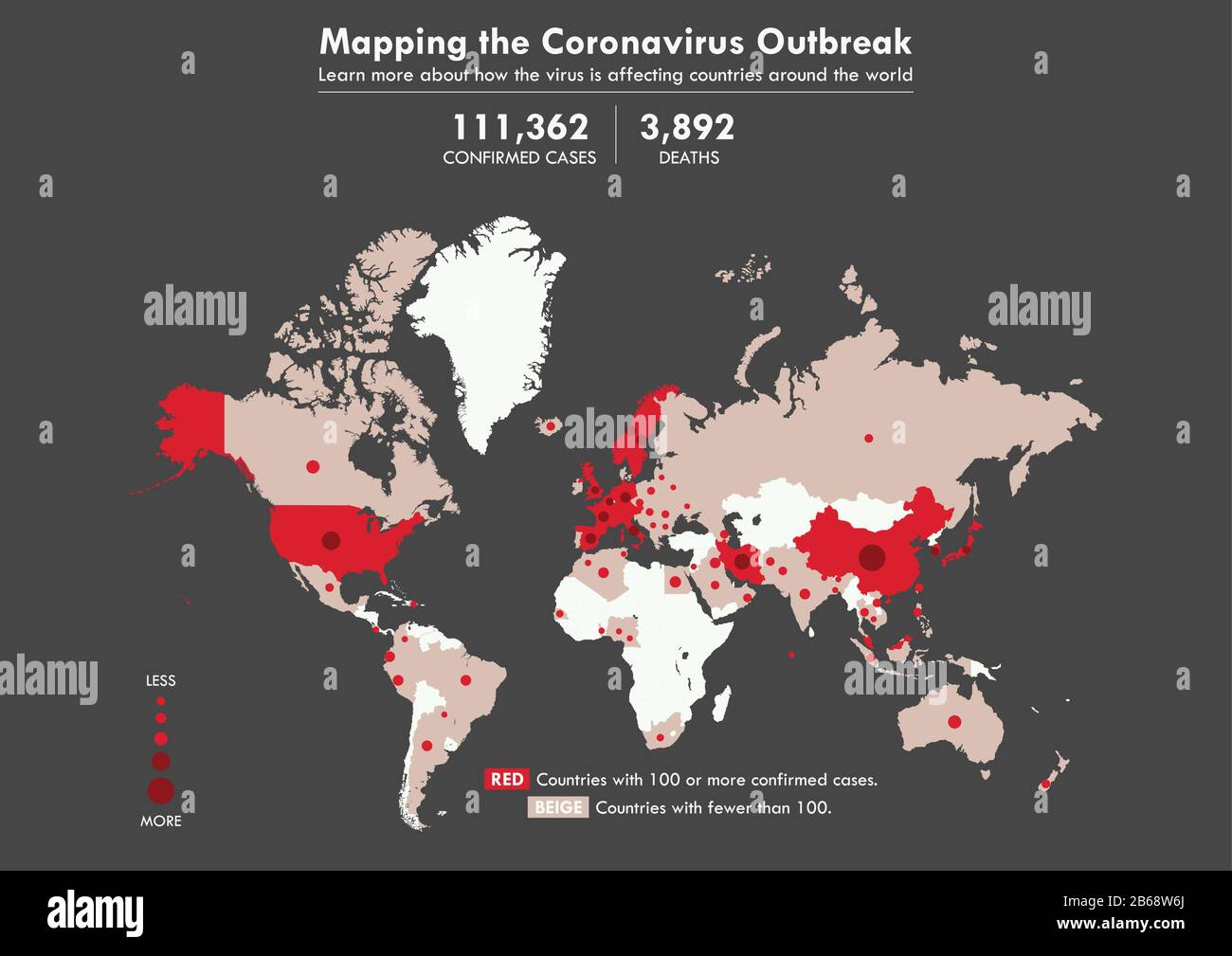 Mapping the Coronavirus Outbreak Infographic. Vector illustration Stock ...