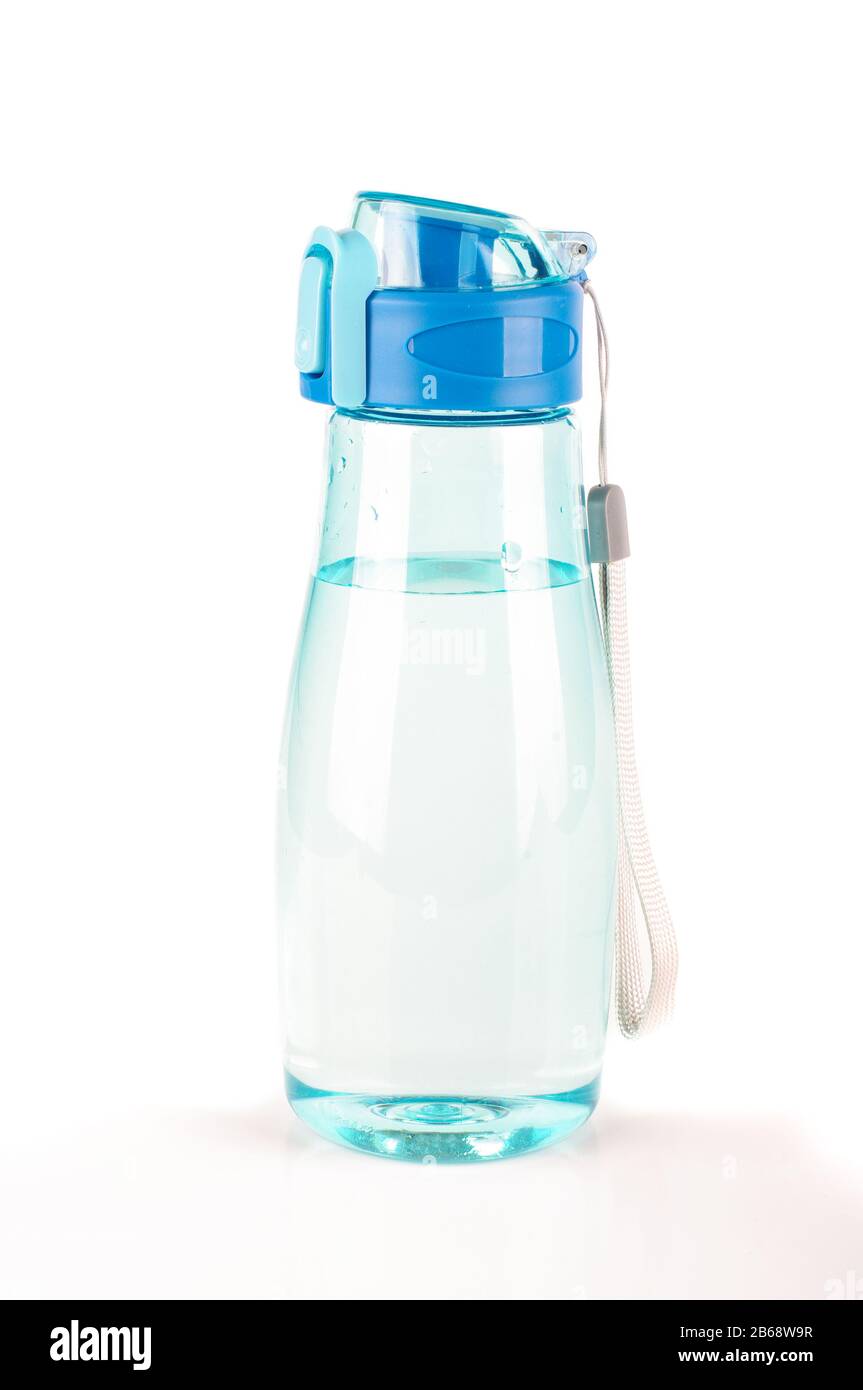 Plastic water bottle filled with water isolated on the white background ...