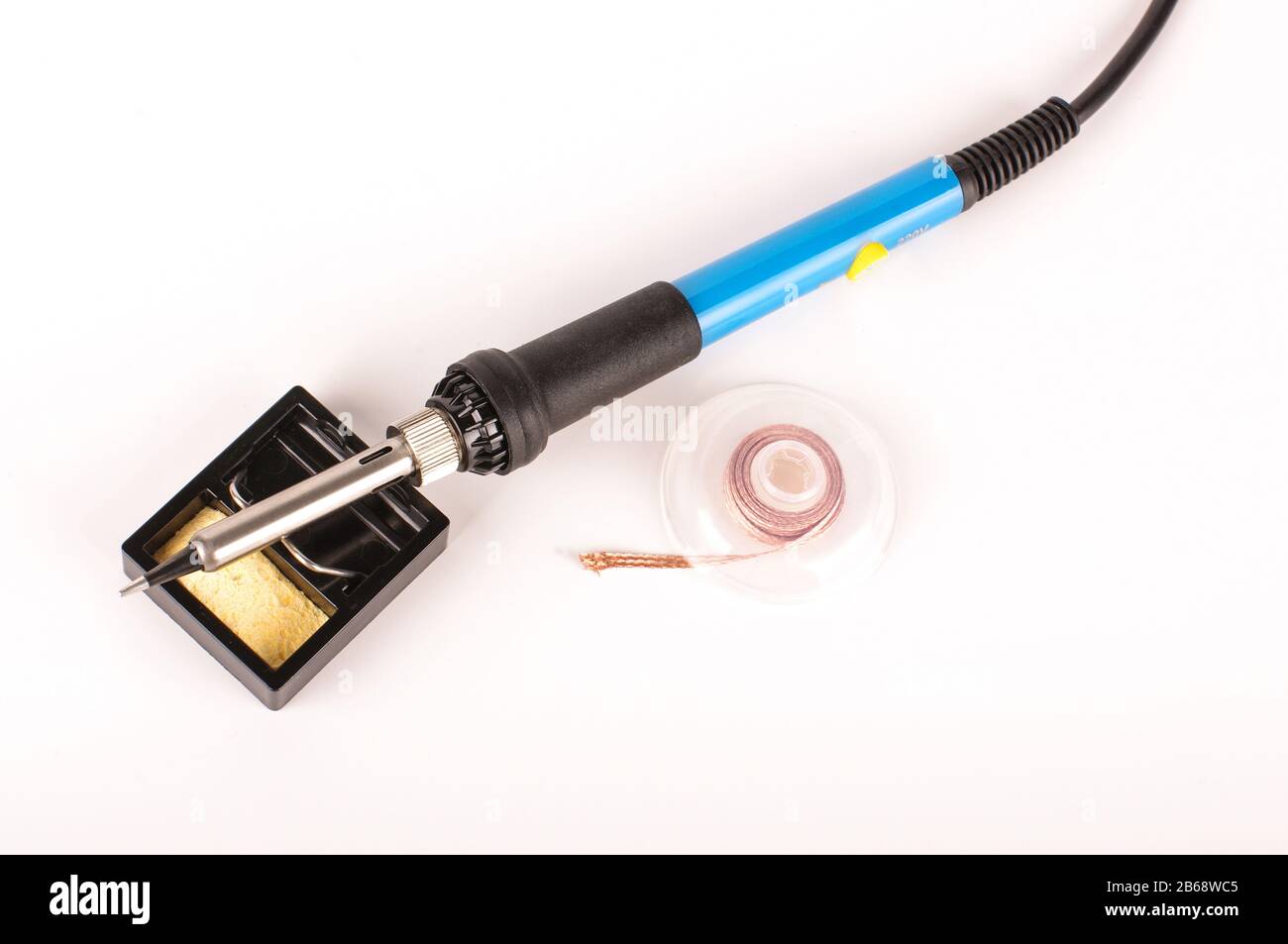 Solder iron for manual hand soldering and assembly isolated on the ...